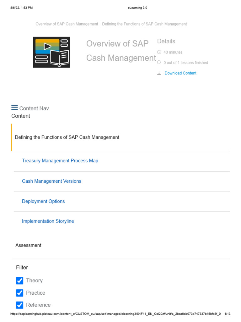 Defining The Functions of SAP Cash Management | PDF | Computing