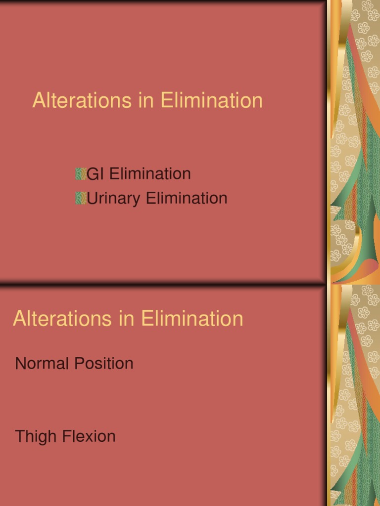 Alterations in Elimination | Constipation | Urinary Incontinence