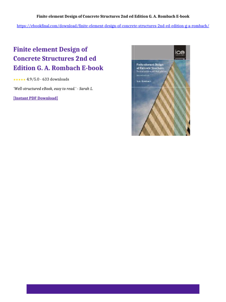 Finite Element Design of Concrete Structures 2nd Ed Edition G. A ...
