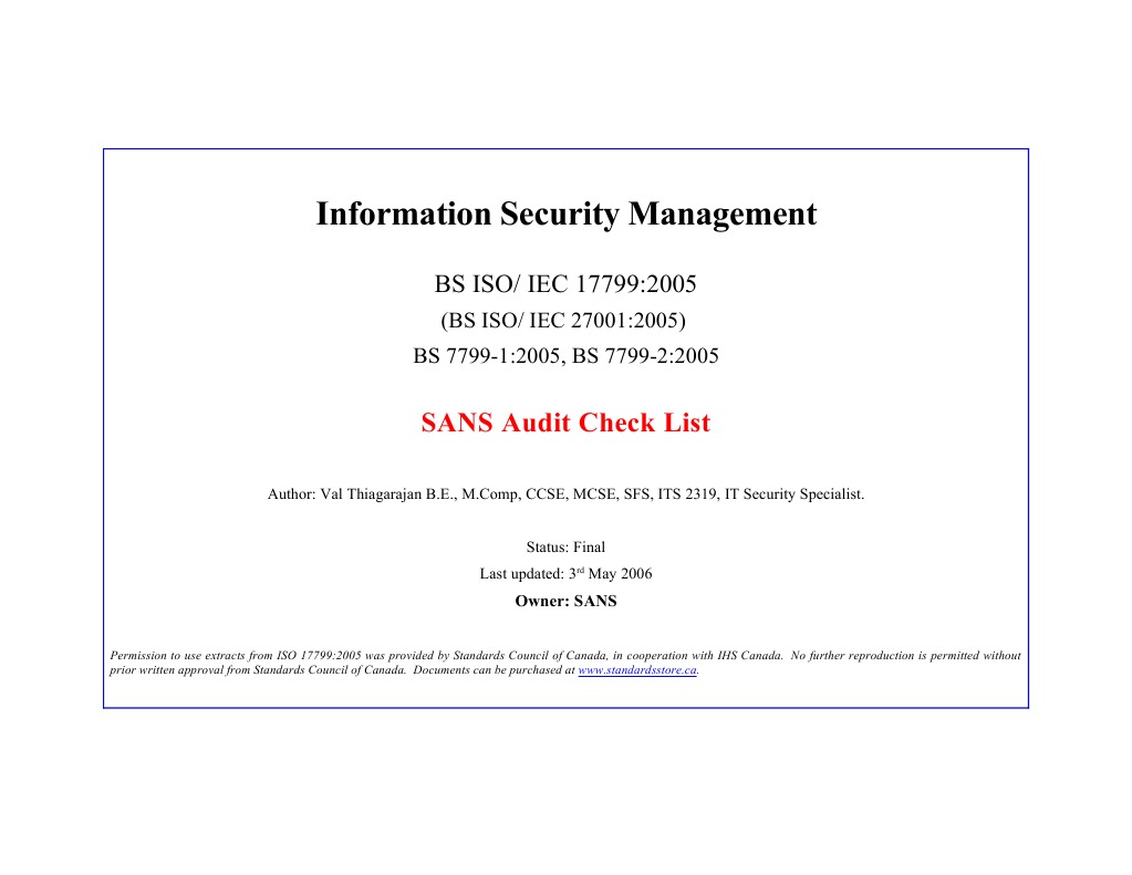 ISO_17799_2005 | Information Security | Audit