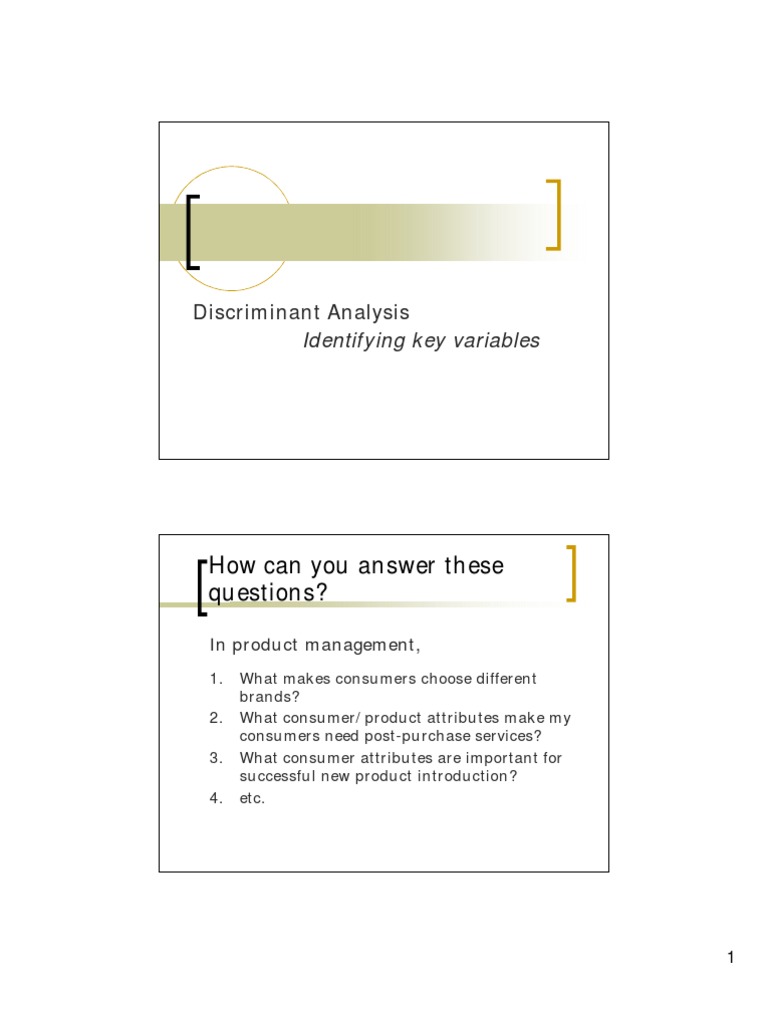 Discriminant Analysis: How Can You Answer These Questions? | PDF ...