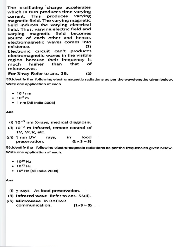 Em Waves Important Questions | PDF