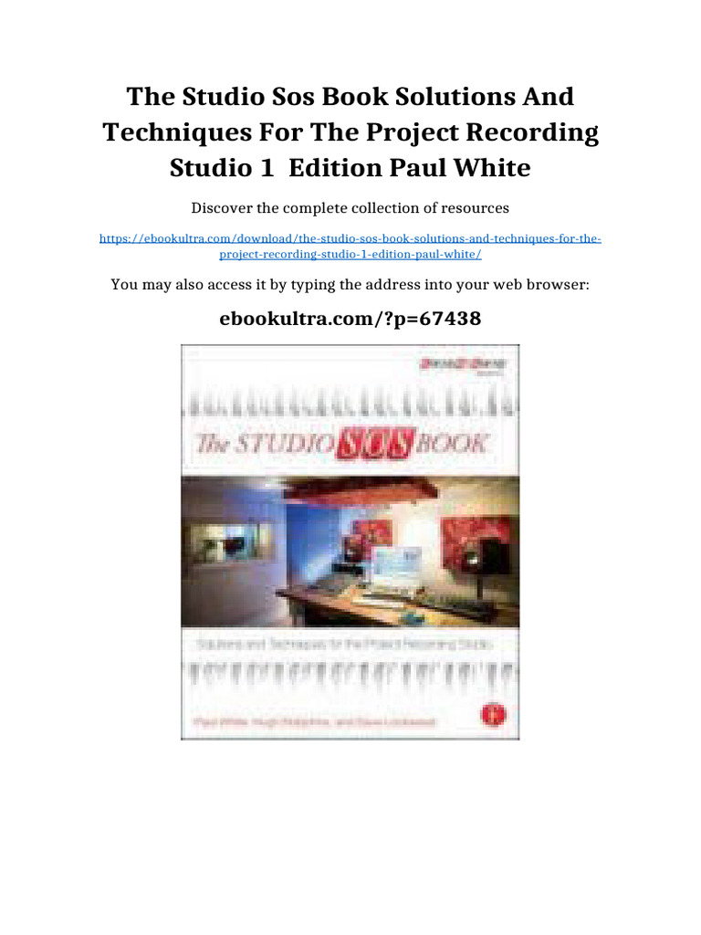 The Studio SOS Book Solutions and Techniques for the Project Recording ...