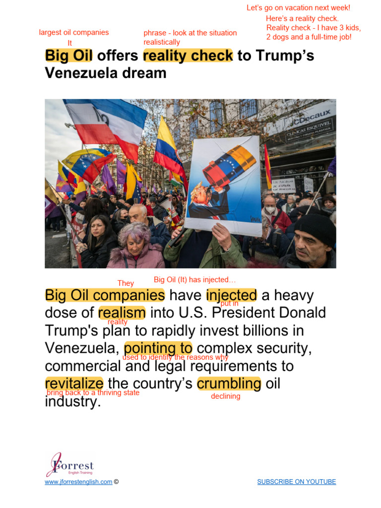 Trump’s Venezuela Oil Deal News Review by JForrest English | PDF ...