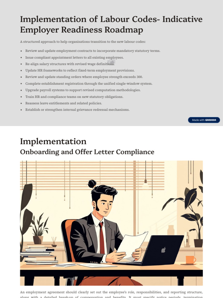 Implementation of Labour Codes Indicative Employer Readiness Roadmap ...