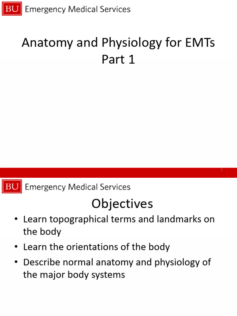 Anatomy and Physiology for EMT 2025 Update | PDF | Anatomical Terms Of ...