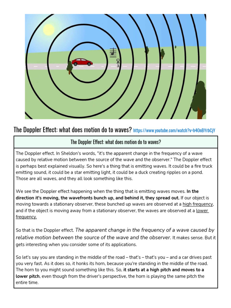 DP2 Worksheet The Doppler Effect | PDF | Doppler Effect | Redshift