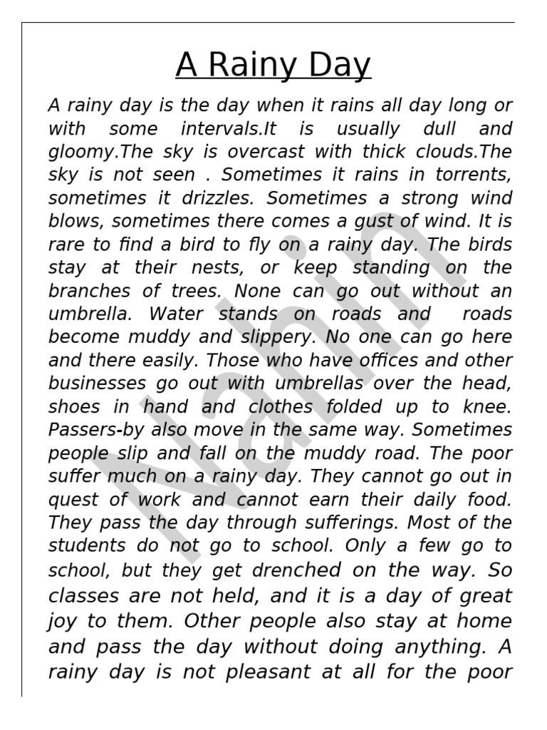 A Rainy Day j | PDF