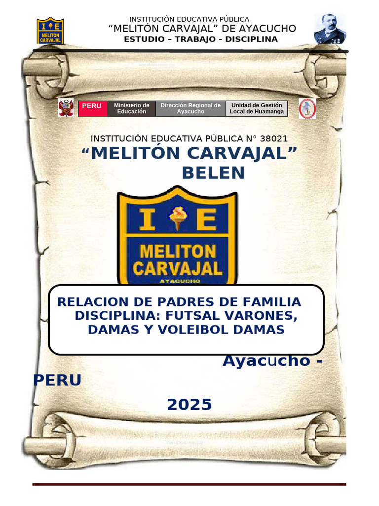 Bases PPFF - Melitón Carvajal 2025 | PDF | Deportes | Deportes de equipo