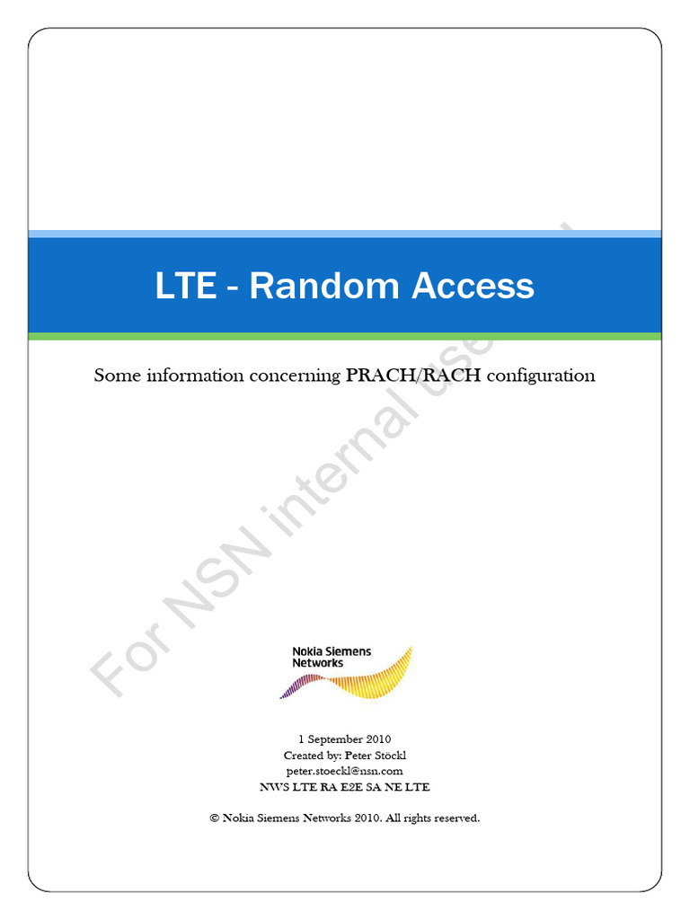 LTE Random Access | PDF | Telecommunications | Computing
