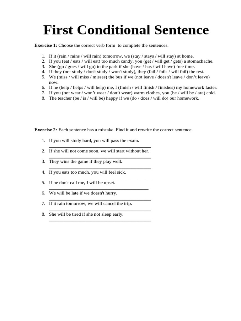 First Conditional Sentence - Handoyut Activity 3 | PDF
