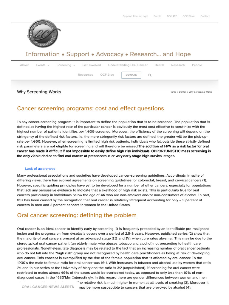 Why Screening Works - Oral Cancer Foundation _ Information and ...