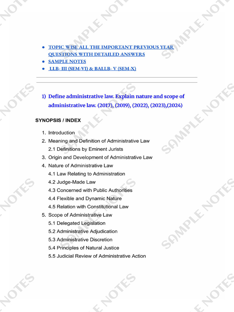 Sample Notes - 1 | PDF