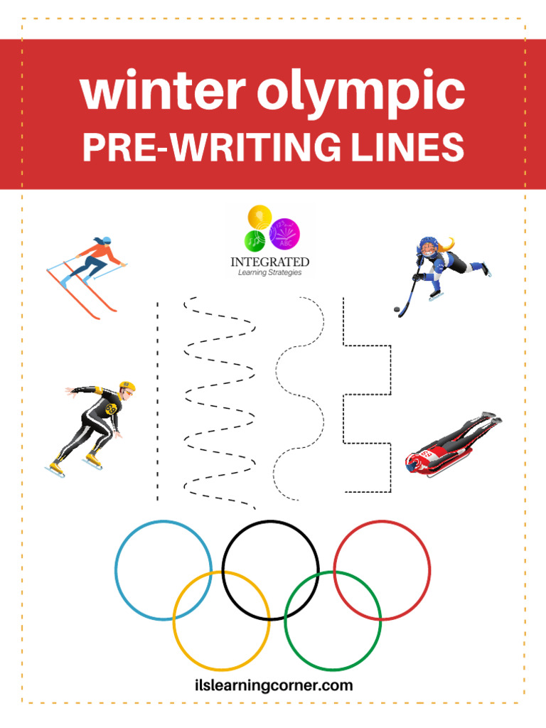 Winter Olympic Pre Writing Lines Sheet Deck | PDF