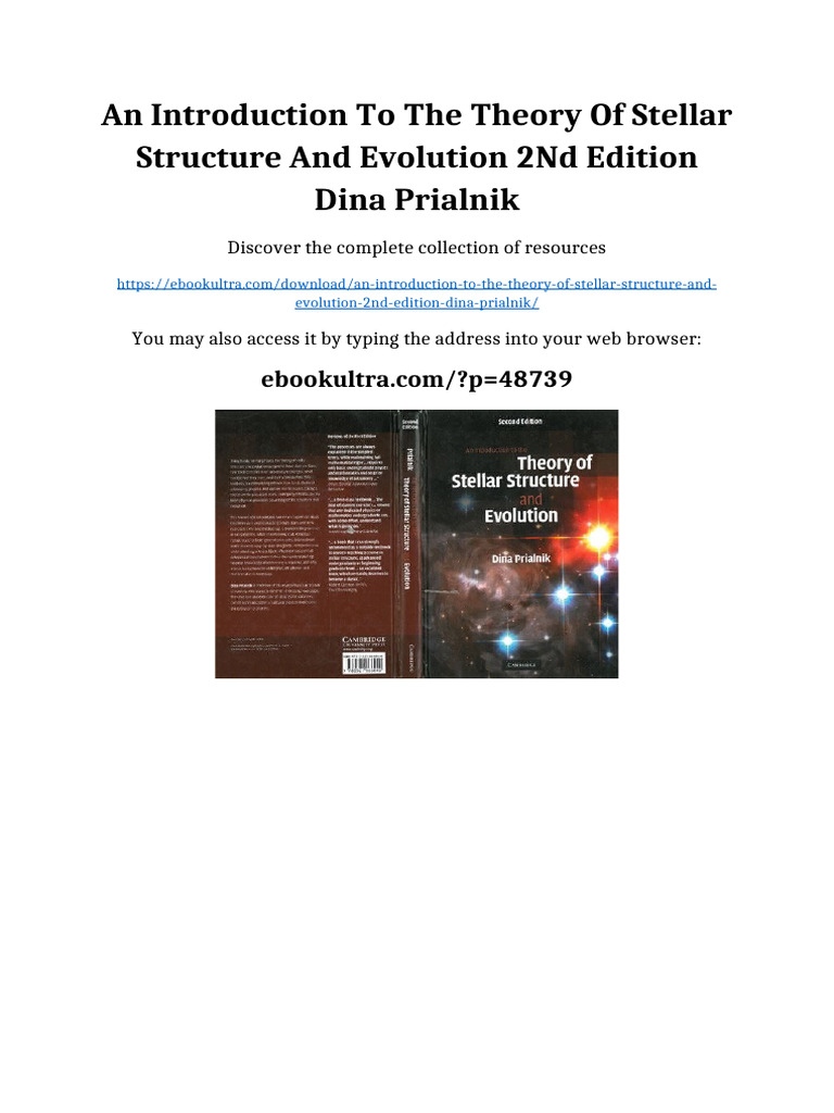 An Introduction to the Theory of Stellar Structure and Evolution 2nd ...