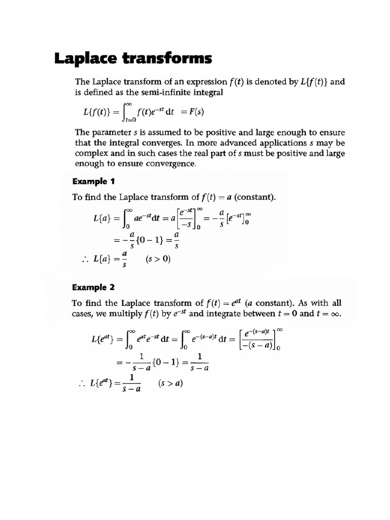 Laplace 1 | PDF