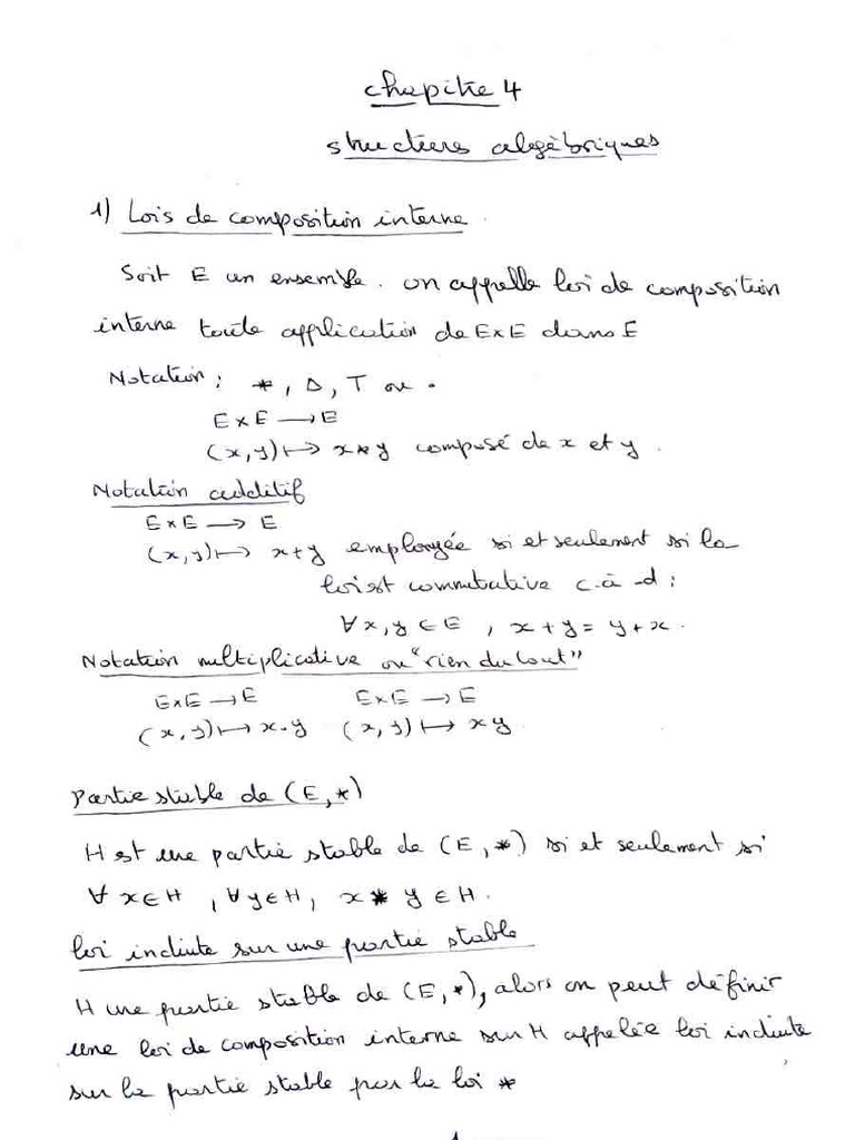 Chapitre 5 Les Structures Algébrique | PDF