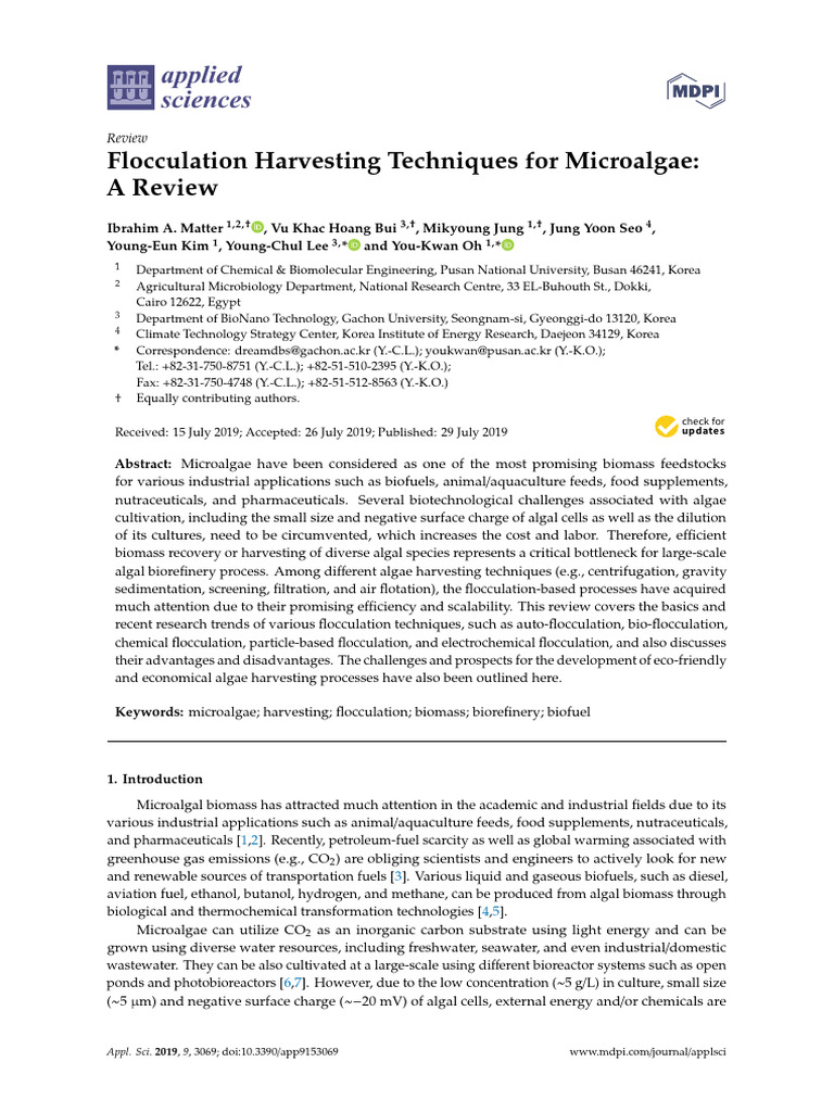 Flocculation Harvesting Techniques | PDF | Biofuel | Algae Fuel
