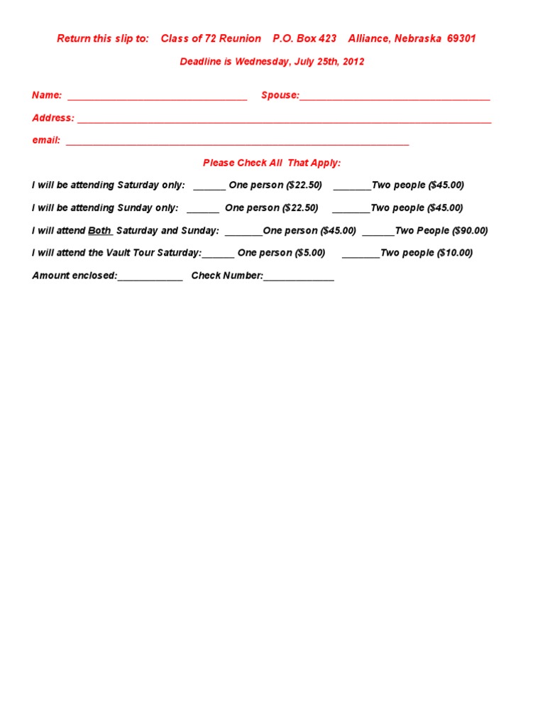 Reply Slip For Checks | PDF