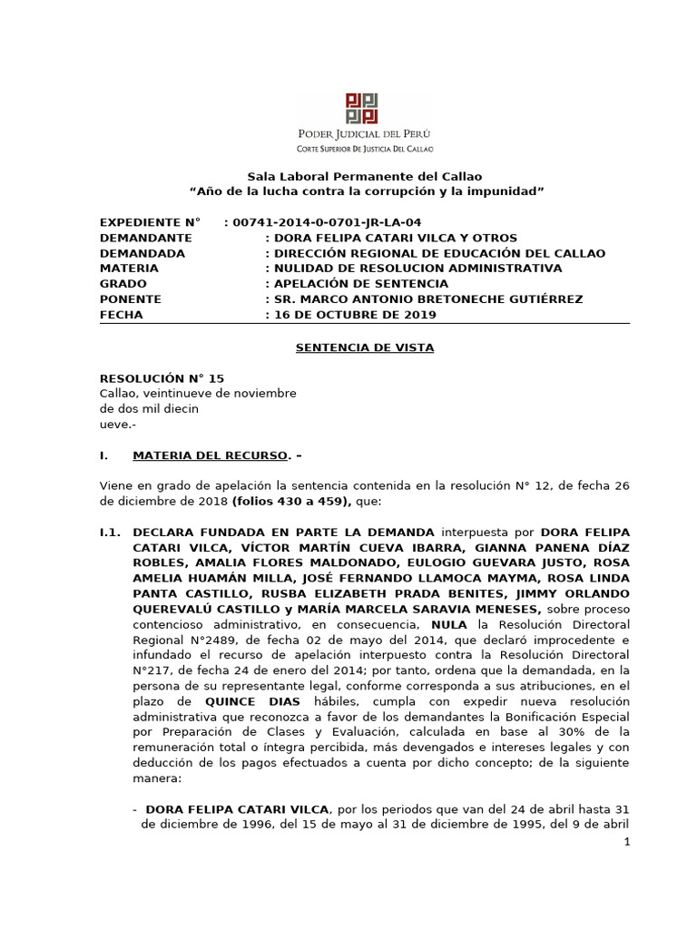 res 15 fundado -sala | PDF | Caso de ley | Sentencia (ley)