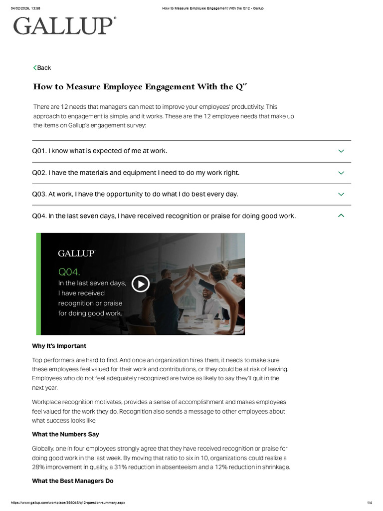 How to Measure Employee Engagement With the Q12 - Gallup_04 | PDF ...