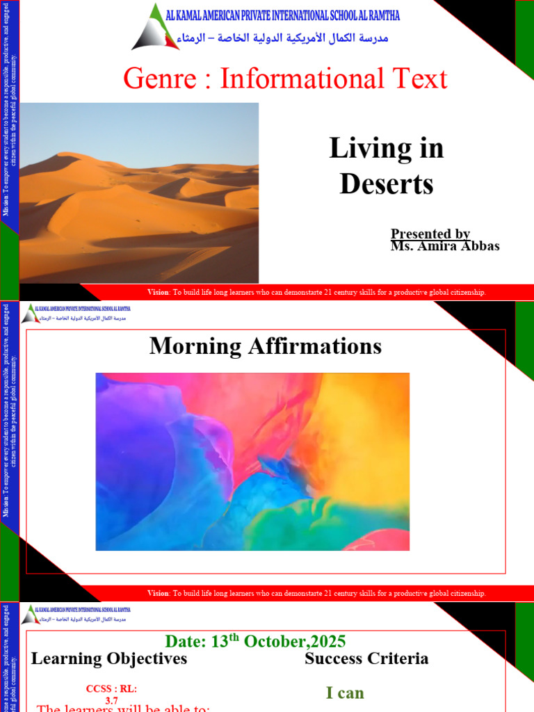 Day 1 - Living in Deserts Grade 3 My View Literacy | PDF | Cultural ...