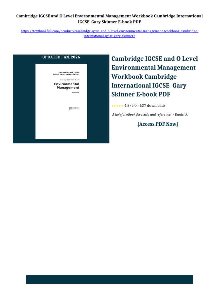 Cambridge IGCSE and O Level Environmental Management Workbook Cambridge ...