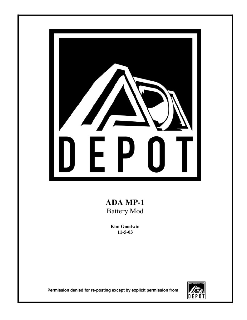 ADA MP-1 Battery Mod | PDF | Computing | Science