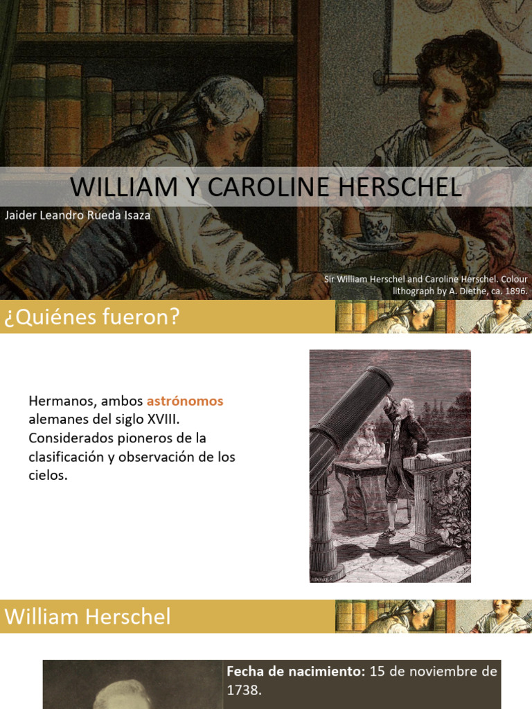 Unidad 4 William y Caroline Herschel - Jaider Leandro Rueda Isaza | PDF ...