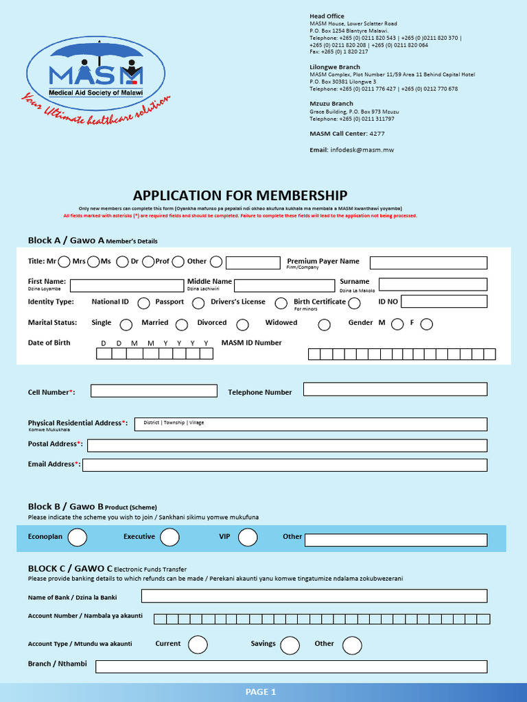 MASM Application Form | PDF