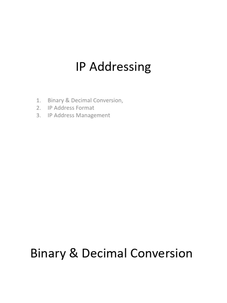 Lecture - 05 - IP Addressing - Format & Mgt. | PDF | Ip Address ...