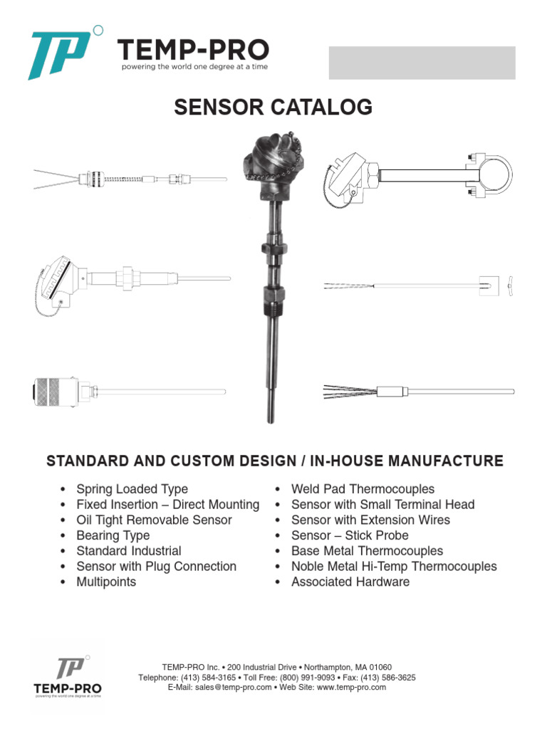 Sensor Catalog | PDF | Thermocouple | Materials