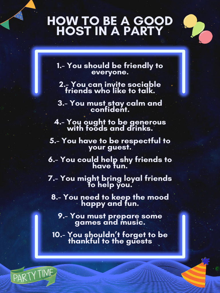 How to Be a Good Host in a Party | PDF