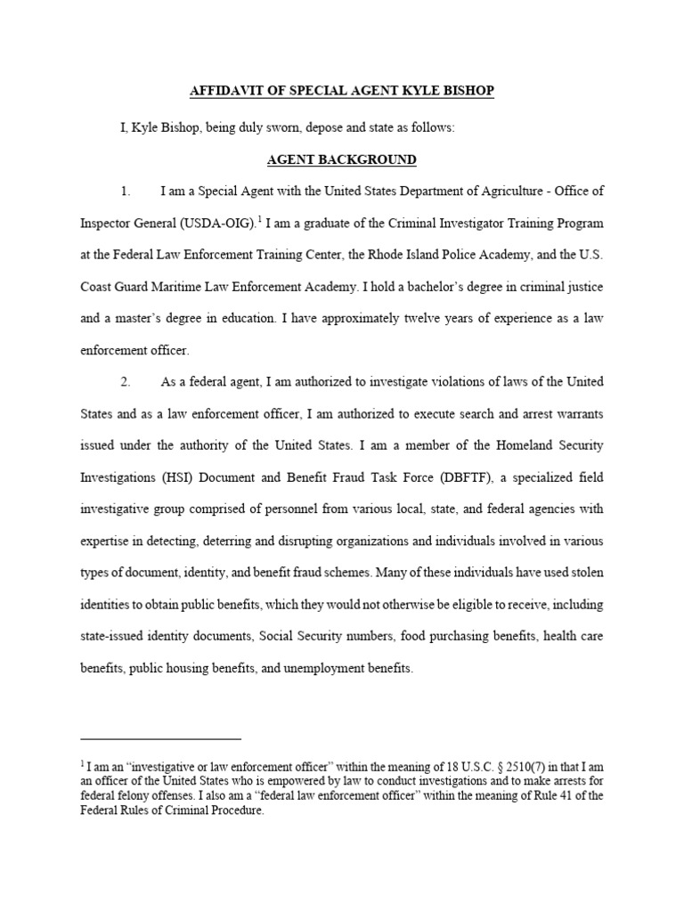 Usa v. Vicioso Fernandez Et Al - Complaint Affidavit | PDF ...