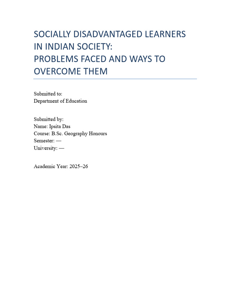Project | PDF | Social Exclusion | Social Inequality