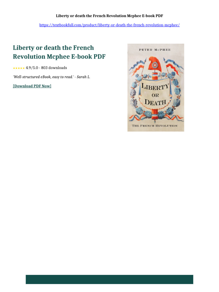 Liberty or Death The French Revolution Mcphee Ebook 2026 Mega Edition ...