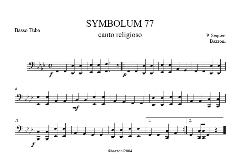 Symbolum 77 Basso Tuba | PDF