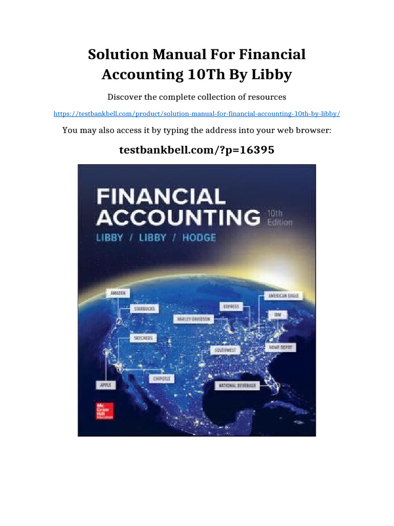 Solution Manual for Financial Accounting 10th by Libby digital download ...