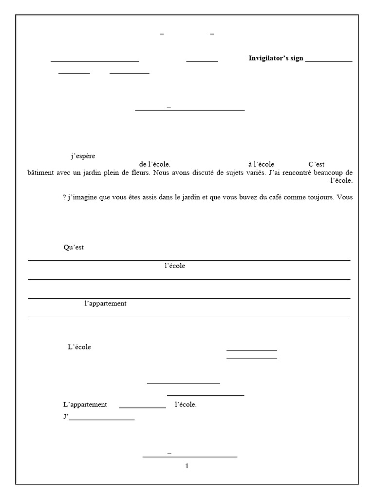 French Class 8 Sample Paper | PDF | Marie Curie