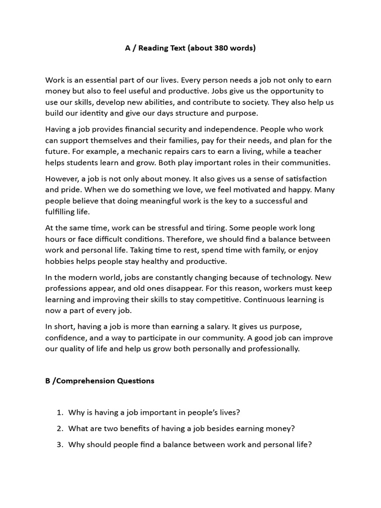 Job Importance | PDF | Teachers