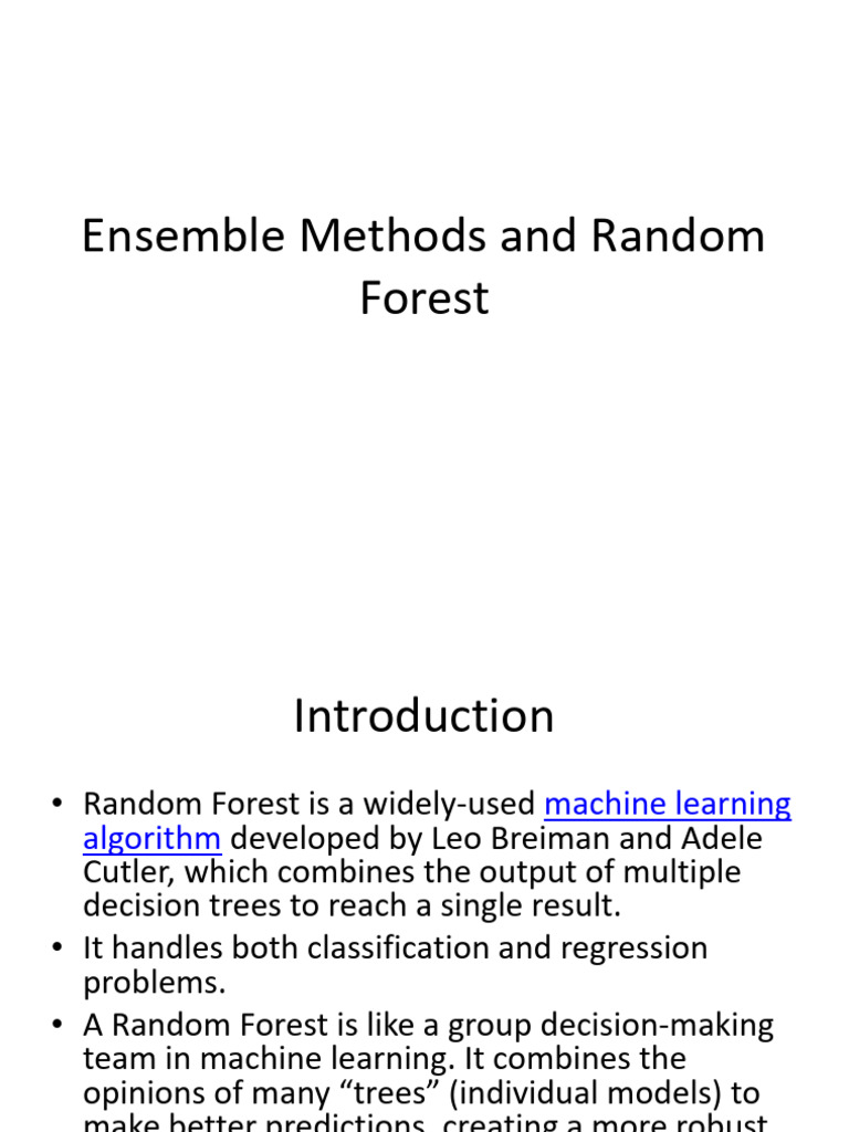 Ensemble Methods and Random Forest | PDF | Applied Mathematics | Statistics