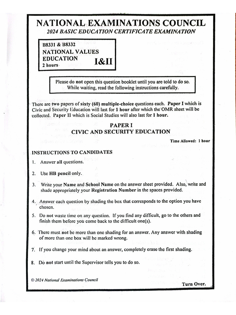 Nve Bece 2024 | PDF