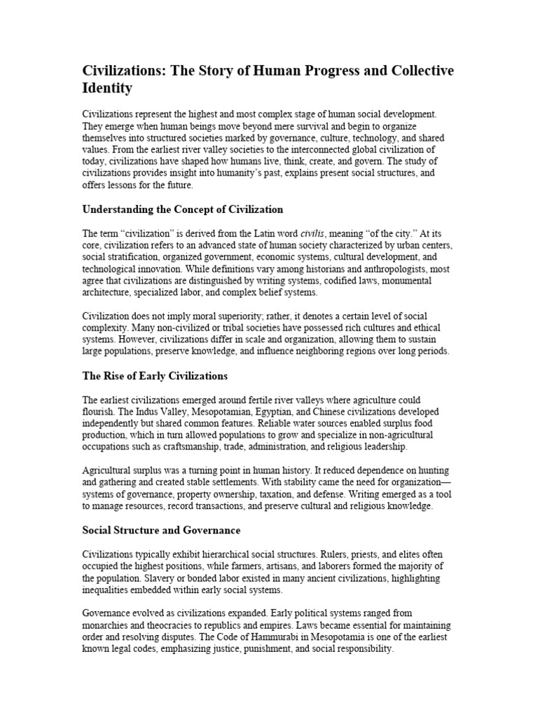 Civilizations - The Story of Human Progress and Collective Identity ...