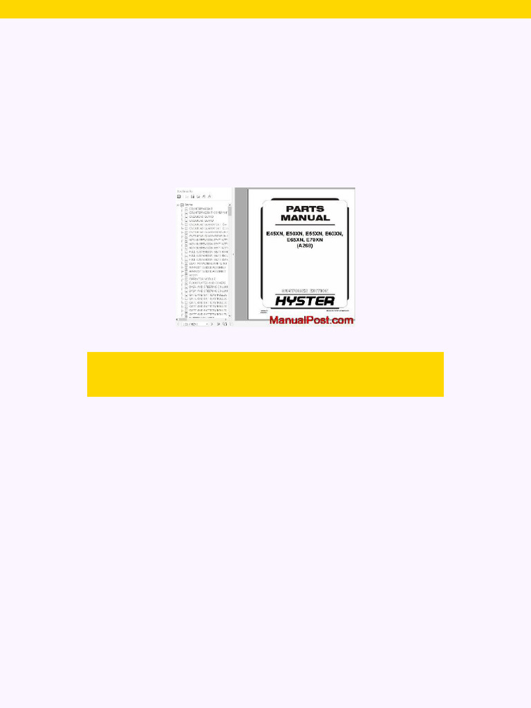 Hyster Electric Motor Rider Trucks a268 e45xn e50xn e55xn e60xn e65xn ...