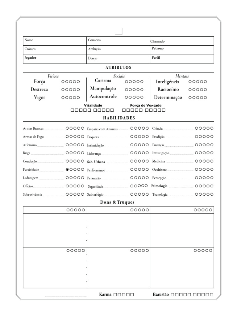 Alina Character Sheet | PDF | Science