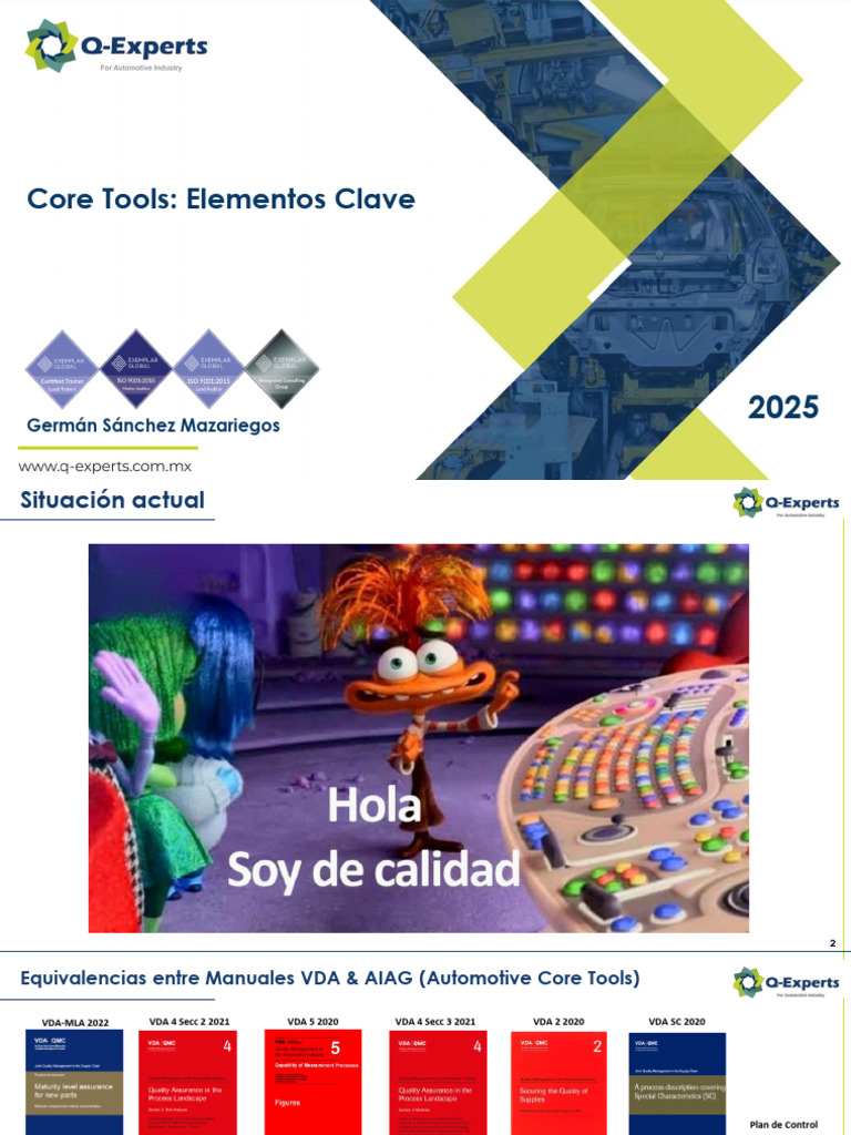 Webinar Core Tools 2025 Parte 1 1 | PDF | Diseño | Planificación