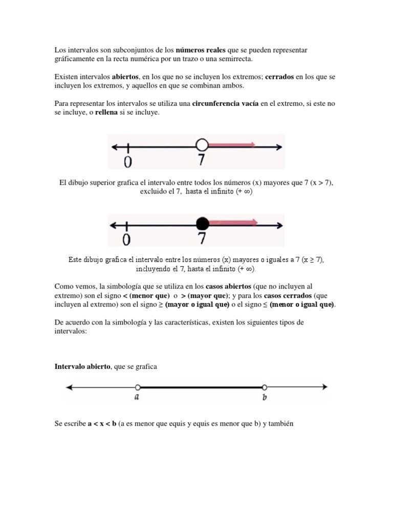 Intervalos e Inecuaciones | PDF | Intervalo (Matemáticas) | infinito