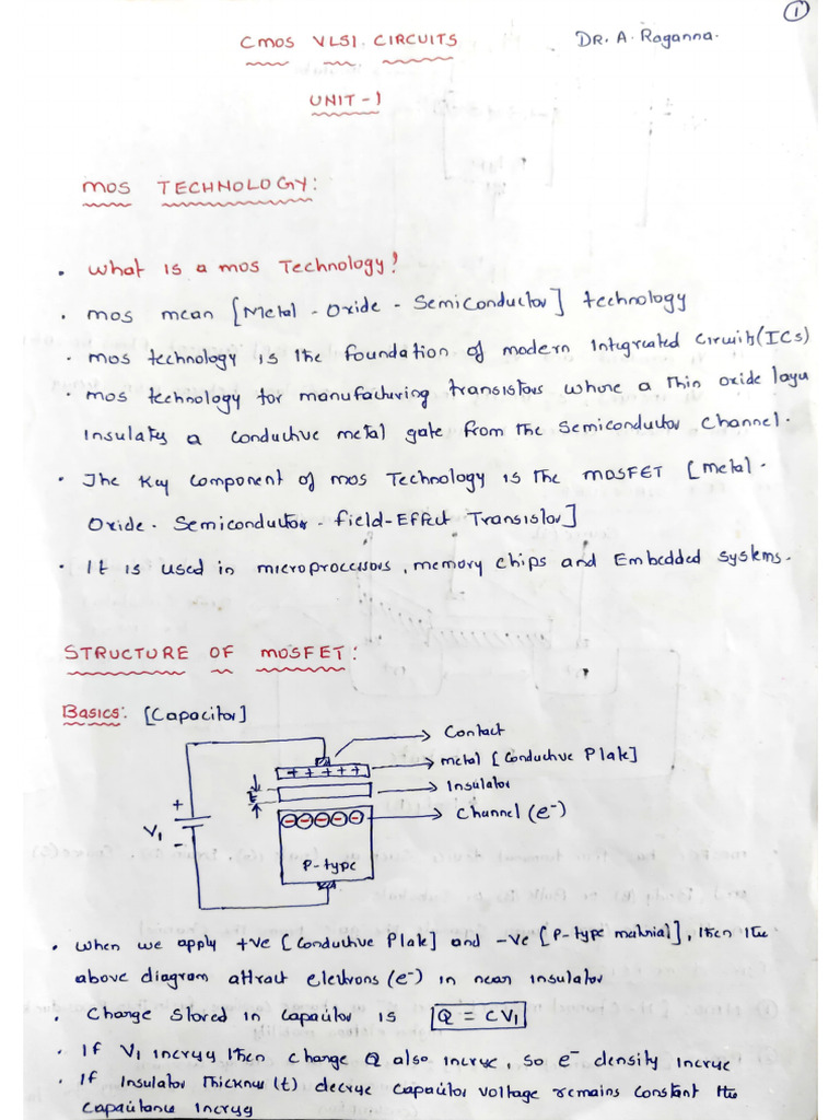 CMOS VLSI UNIT 1 Notes | PDF