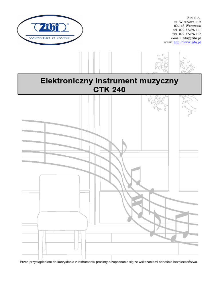 Instrukcja Obslugi CASIO MU CTK 240 | PDF