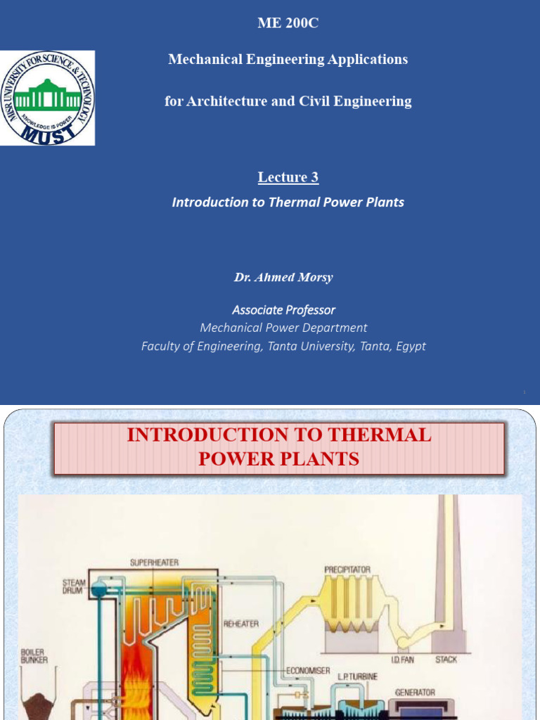 Lecture 3, Thermal Power Plants | PDF | Power Station | Engines